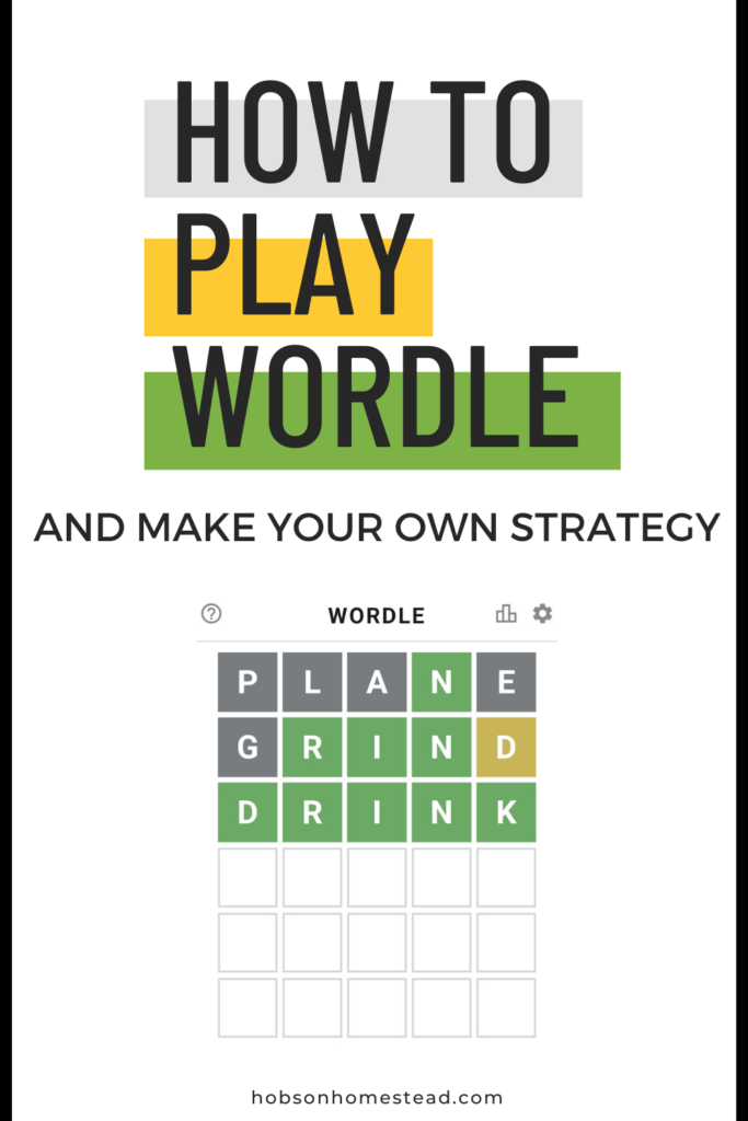 How to Play Wordle and Make Your Own Wordle Strategy - The Hobson Homestead